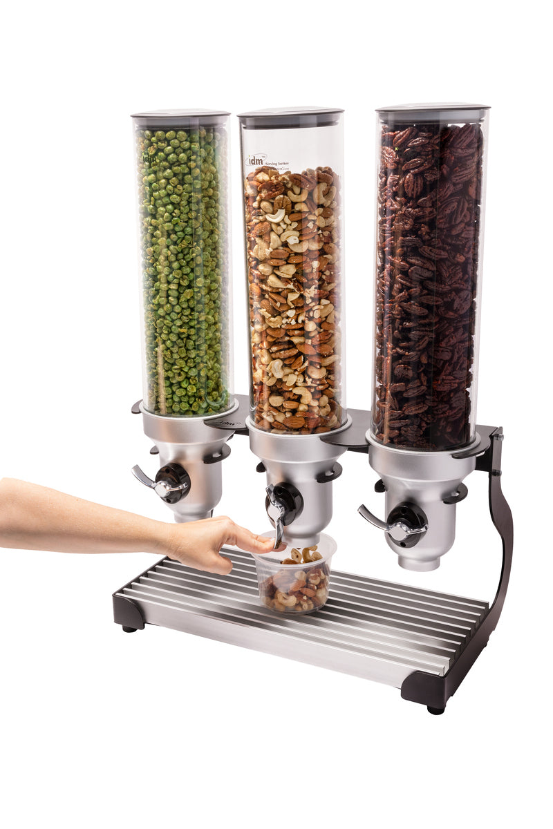 IDM Cereal Dispenser ACD30-BL-FF | Triple, freestanding, food dispenser ...