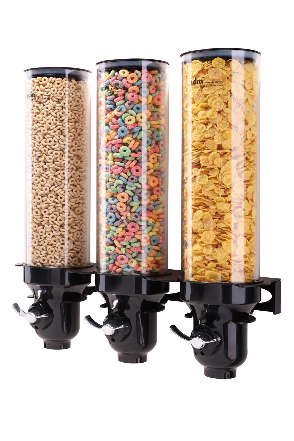 IDM Cereal Dispenser H30-BL-FF | Triple, wall mounted, food dispenser ...