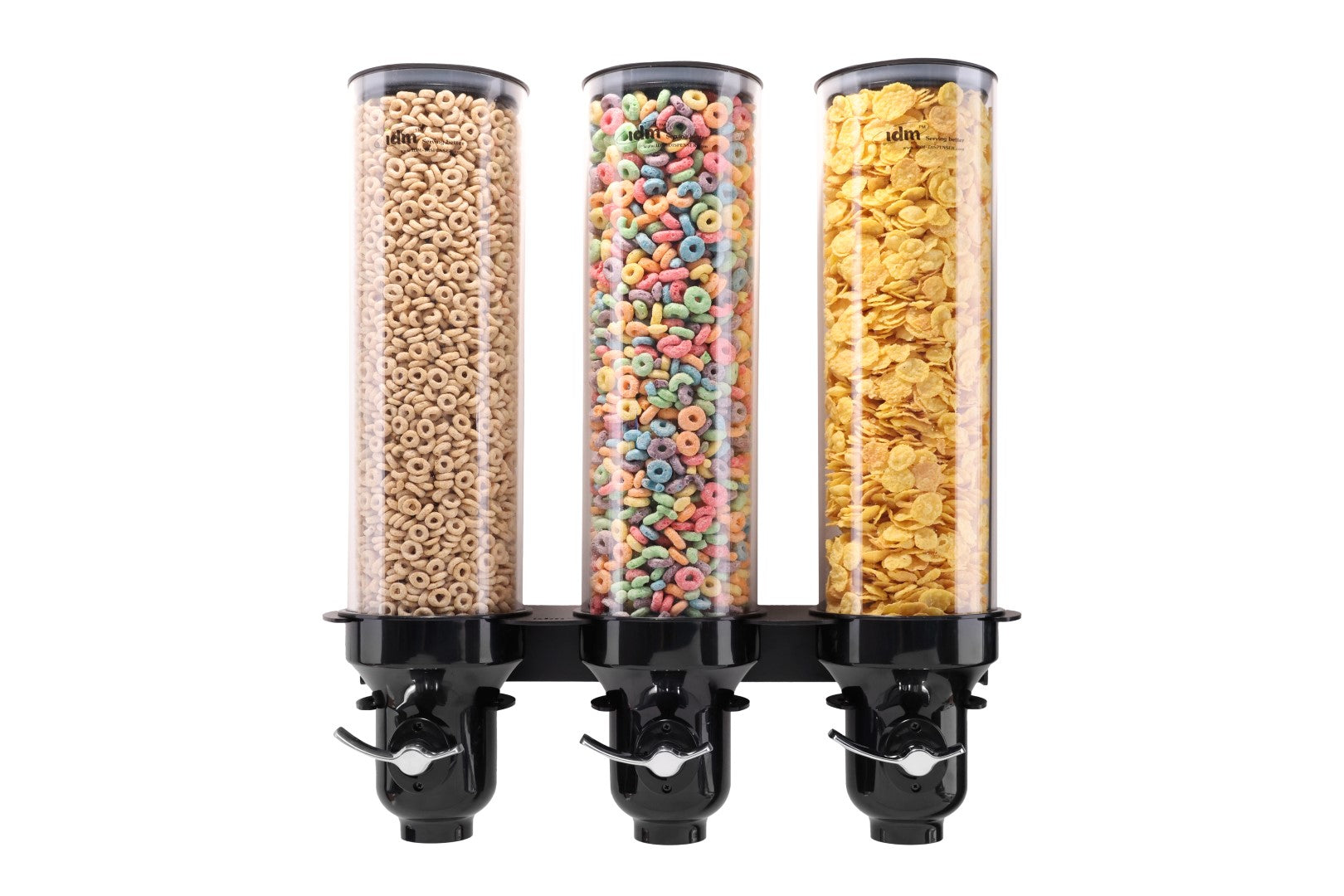 IDM Cereal Dispenser H30-BL-FF | Triple, wall mounted, food dispenser ...