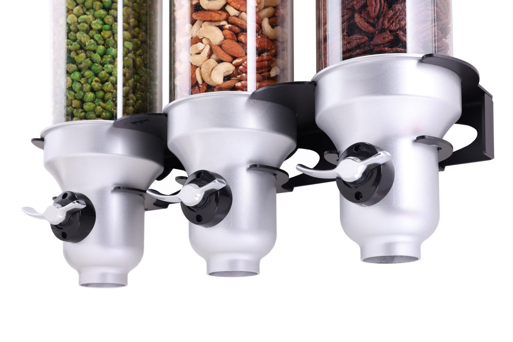 IDM Organic & Dry Food Dispenser H30L-SI-FF | Triple, wall mounted food ...