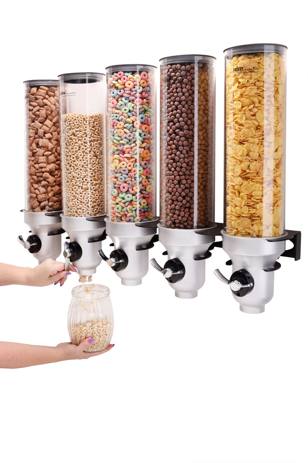 IDM Organic & Dry Food Dispenser H50-FF | Quintuple, wall mounted, food ...